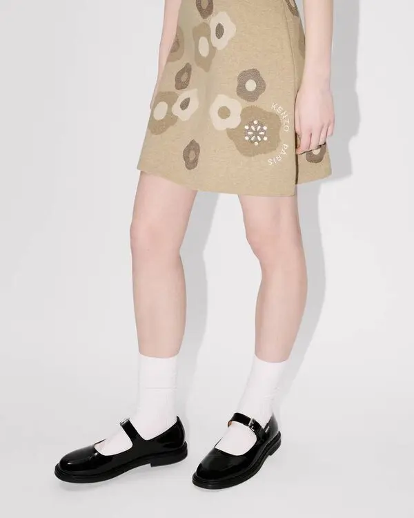 Kenzo Hana Dots Embroidered Mini Skirt - Nude