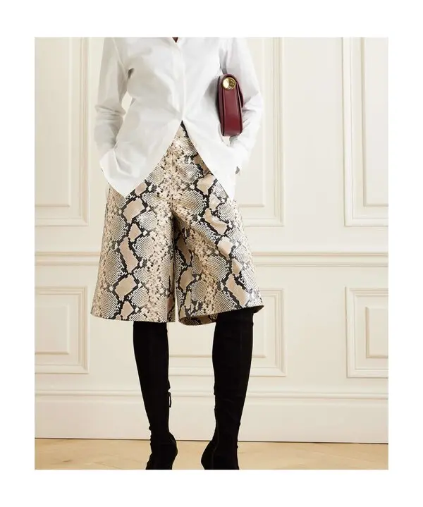 JIL SANDER Printed High-waisted Culottes - Brown