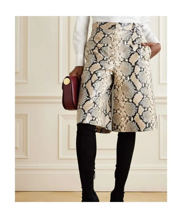 JIL SANDER Printed High-waisted Culottes - Brown