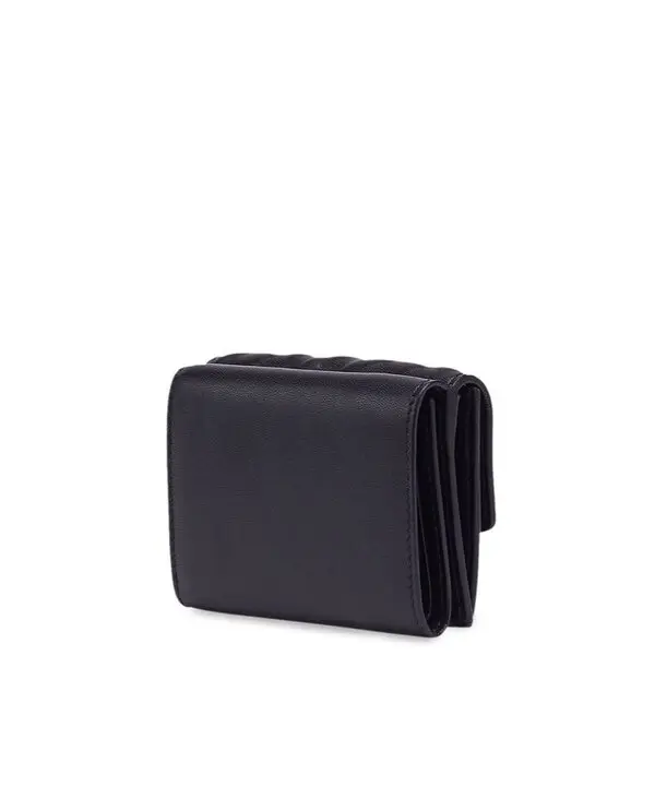 Fendi Micro Logo Embossed Trifold Wallet - Black