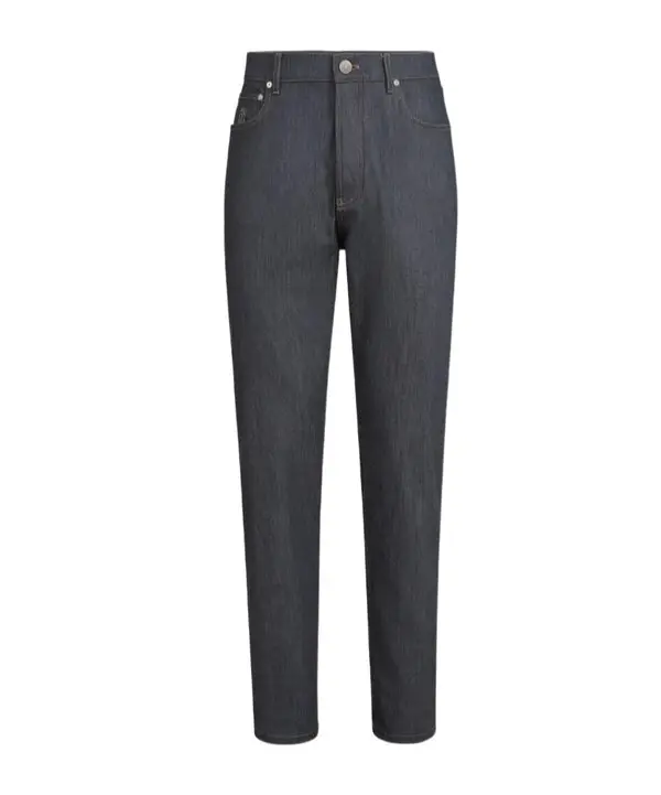 Brunello Cucinelli Iconic Fit Five-pocket Denim Trousers - Black
