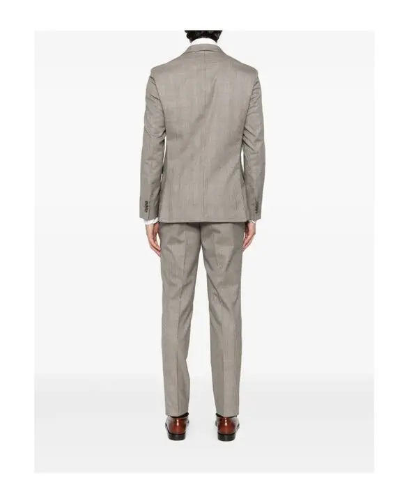 Hugo Boss Double-breasted Checked Suit - Gray