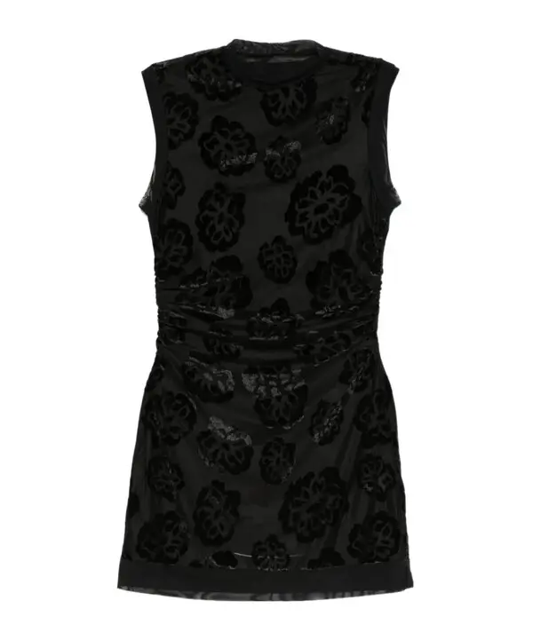 SIR. Vittoria Ruched Devoré-velvet Mini Dress