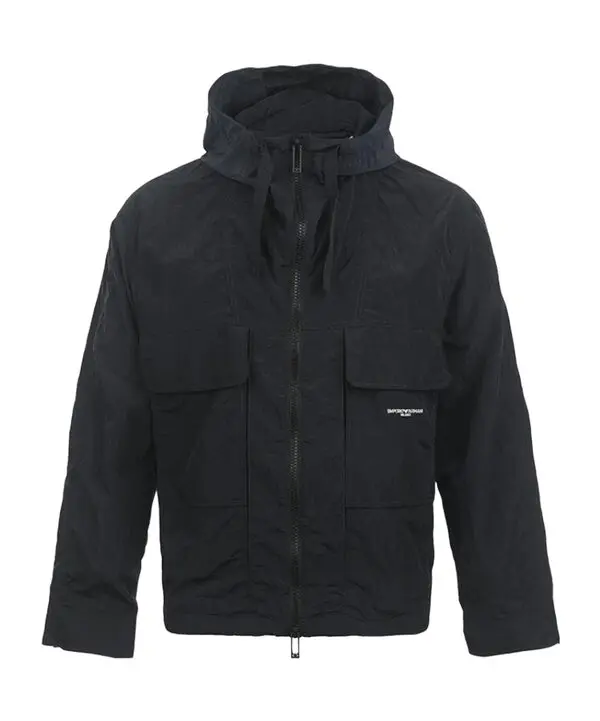 Emporio Armani Utility Hooded Jacket - Black