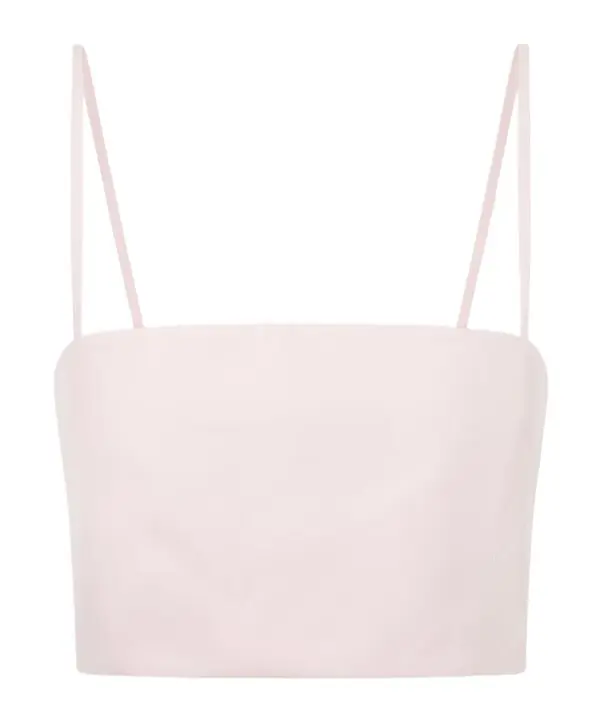 Gabriela Hearst Nadir Cropped Cotton-poplin Top - Baby Powder