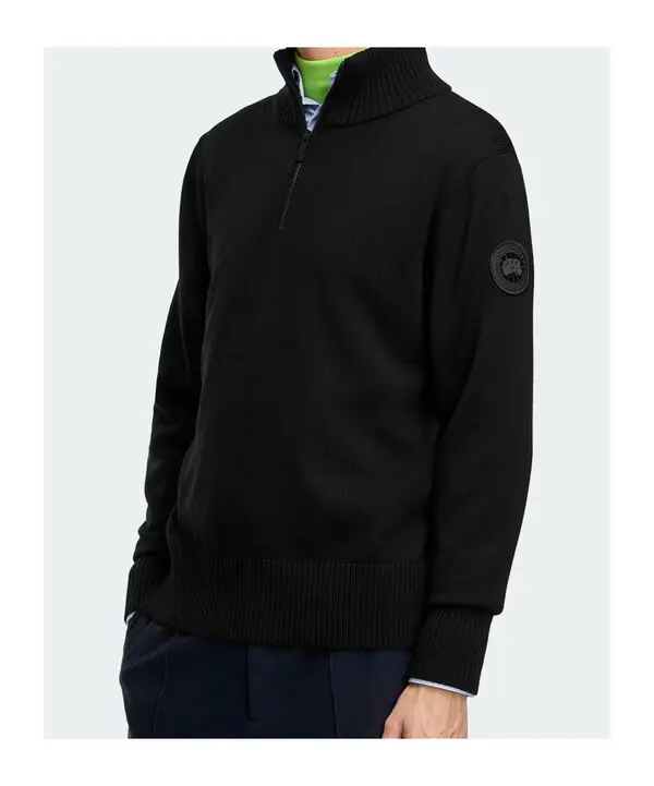 Canada Goose Rosseau 1/4 Zip Merino Wool Sweater - Black