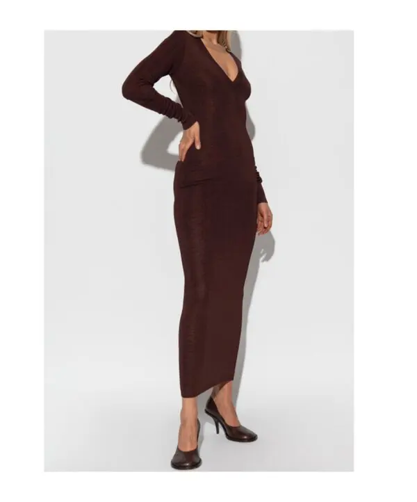 ENTIRE STUDIOS V-neck Long-sleeve Maxi Dress
