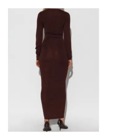 ENTIRE STUDIOS V-neck Long-sleeve Maxi Dress