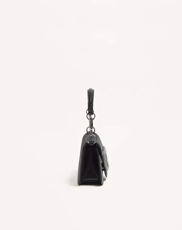 Valentino Garavani Locò Small Shoulder Bag With Jewel Logo - Black