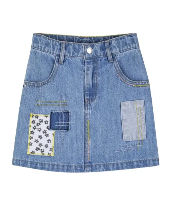 Marc Jacobs Patchwork Floral Detail Denim Skirt