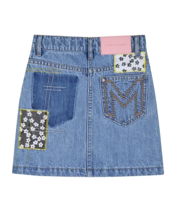 Marc Jacobs Patchwork Floral Detail Denim Skirt