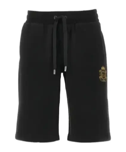 Dolce & Gabbana Logo-embroidered Drawstring Bermuda Shorts - Black