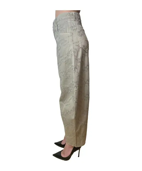 Liu Jo Embroidered Floral Lantern Trousers