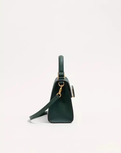 Valentino Garavani Vsling Small Handbag In Grainy Calfskin - Green