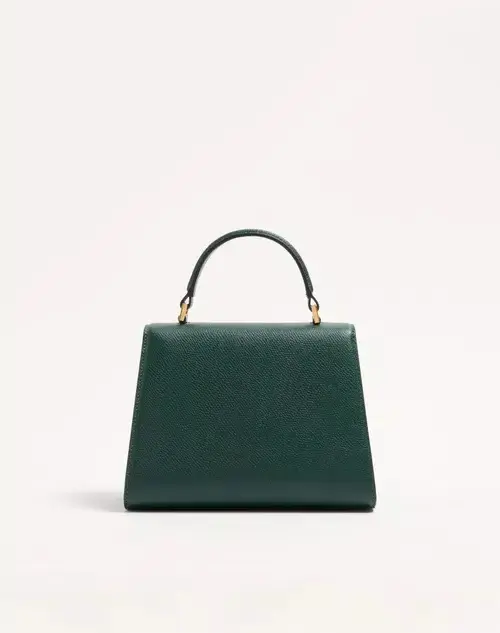 Valentino Garavani Vsling Small Handbag In Grainy Calfskin - Green