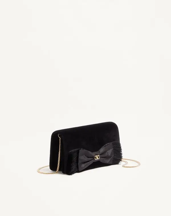 Valentino Garavani Vlogo Signature Velvet Mini Shoulder Bag
