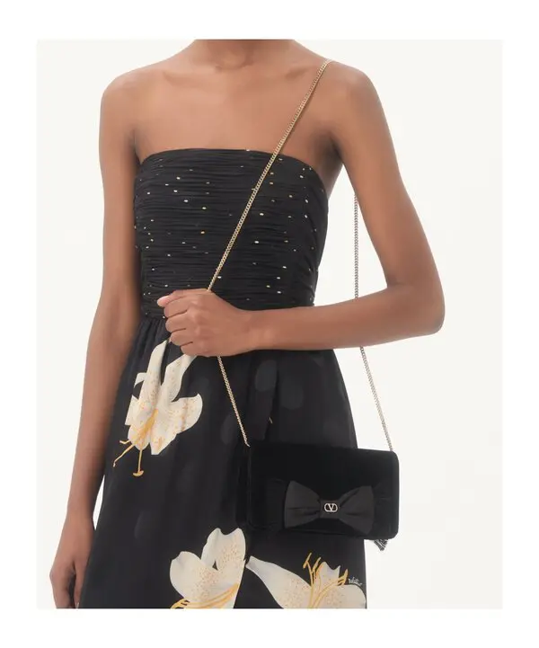 Valentino Garavani Vlogo Signature Velvet Mini Shoulder Bag