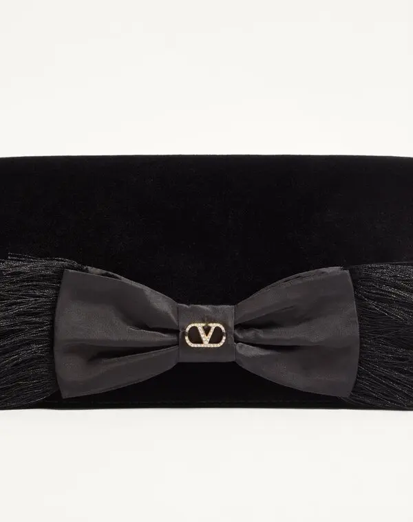 Valentino Garavani Vlogo Signature Velvet Mini Shoulder Bag