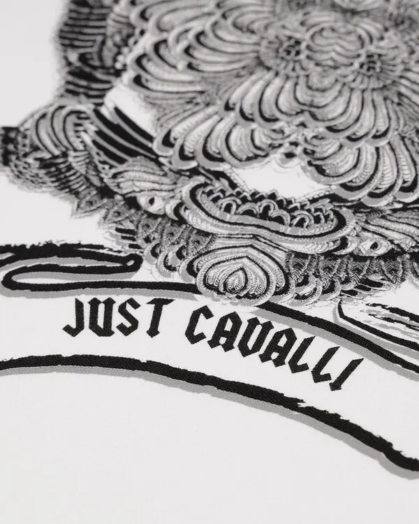 Just Cavalli Pattern Polo Shirt - White