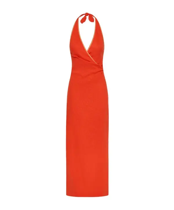 SIR. V-neck Halterneck Maxi Dress With Tie-up Back