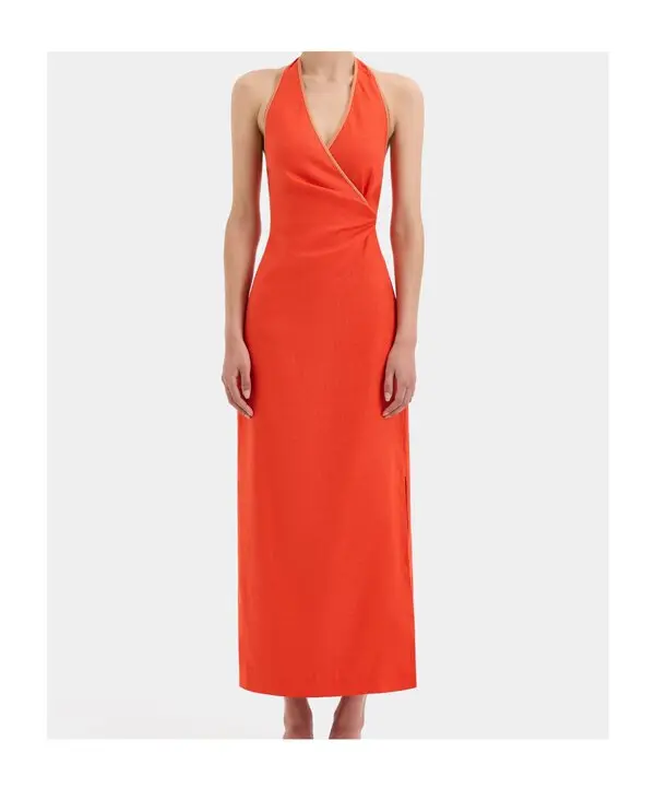 SIR. V-neck Halterneck Maxi Dress With Tie-up Back