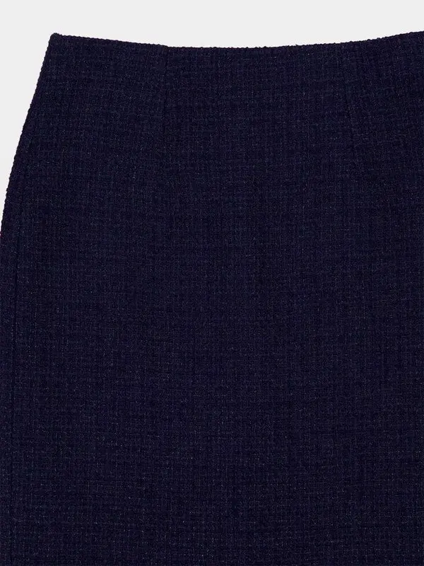 Roland Mouret Boucle Column Skirt - Navy