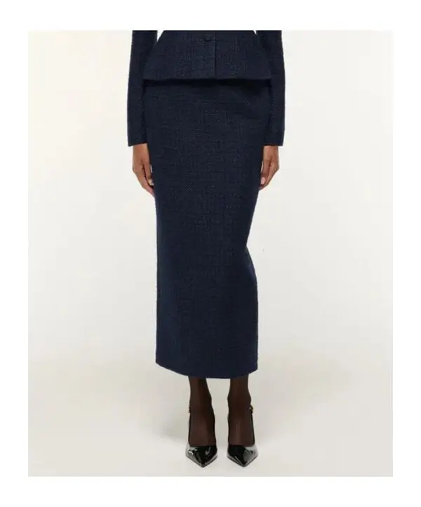Roland Mouret Boucle Column Skirt - Navy