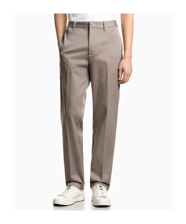 Emporio Armani Logo Plaque Tapered Stretch Trousers - Grey