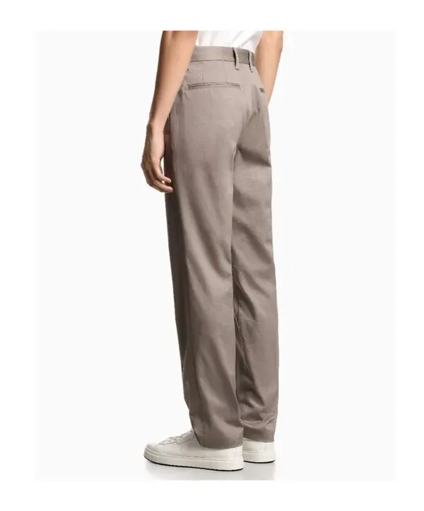 Emporio Armani Logo Plaque Tapered Stretch Trousers - Grey