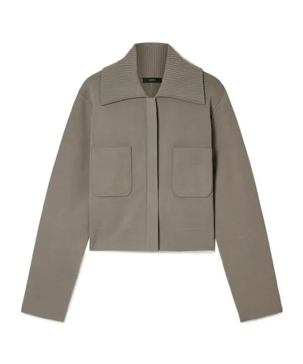 JOSEPH Milano Cropped Stretch-knit Jacket - Gray