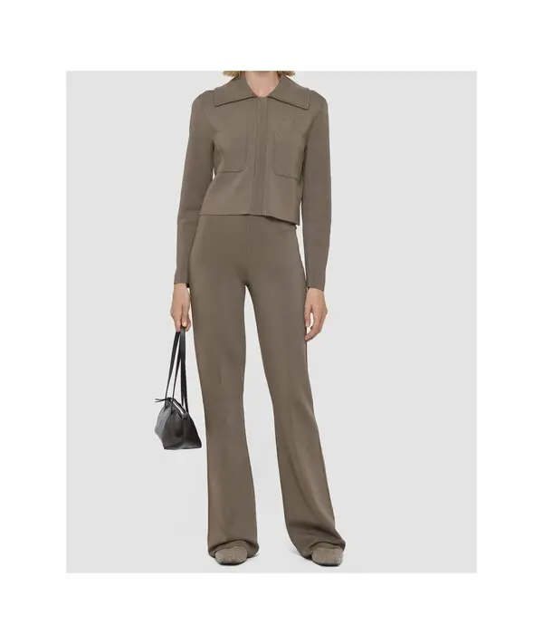 JOSEPH Milano Cropped Stretch-knit Jacket - Gray
