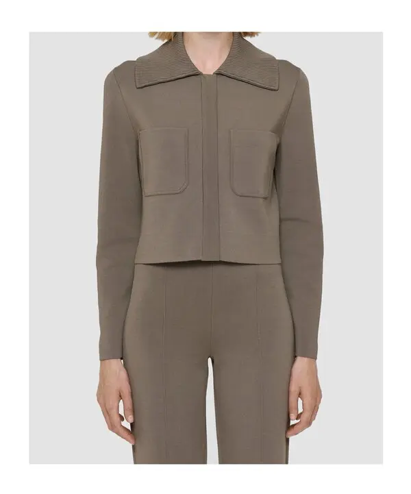 JOSEPH Milano Cropped Stretch-knit Jacket - Gray