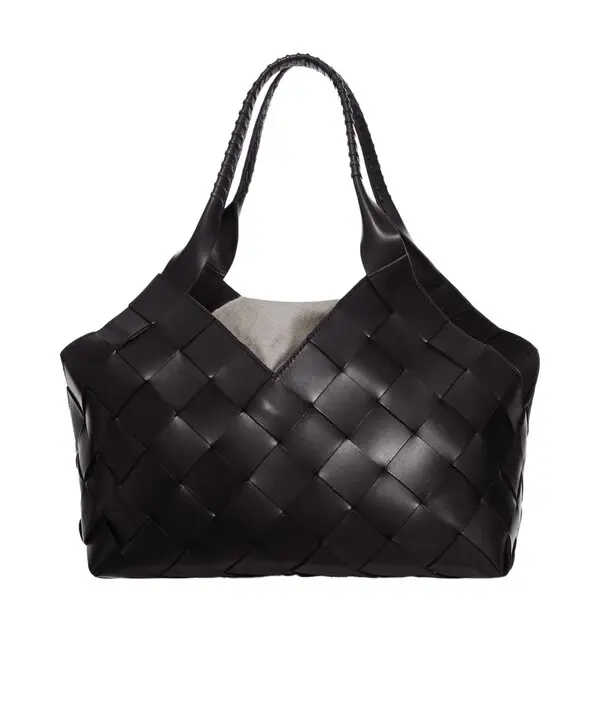 Dragon Diffusion Castello Woven Top Handle Tote Bag - Black