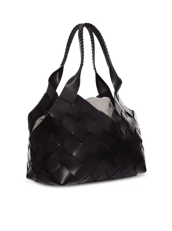 Dragon Diffusion Castello Woven Top Handle Tote Bag - Black