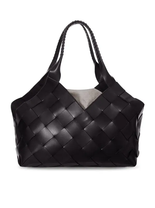 Dragon Diffusion Castello Woven Top Handle Tote Bag - Black