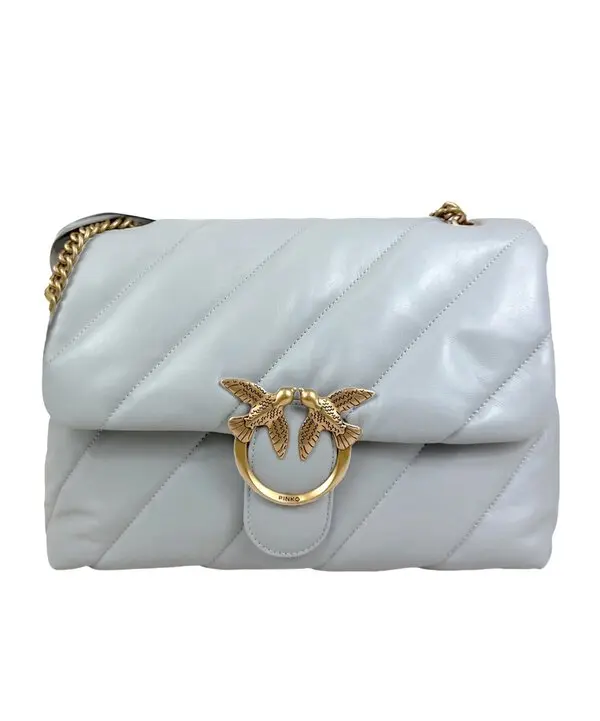 Pinko Love Big Puff Chain Shoulder Bag - Gray