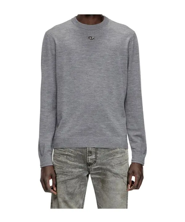 DIESEL® K-valiam Jumper With Cut-out Logo - Grey