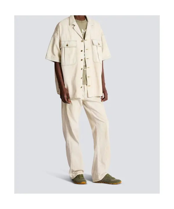 Balmain Faded Denim Overshirt - Beige