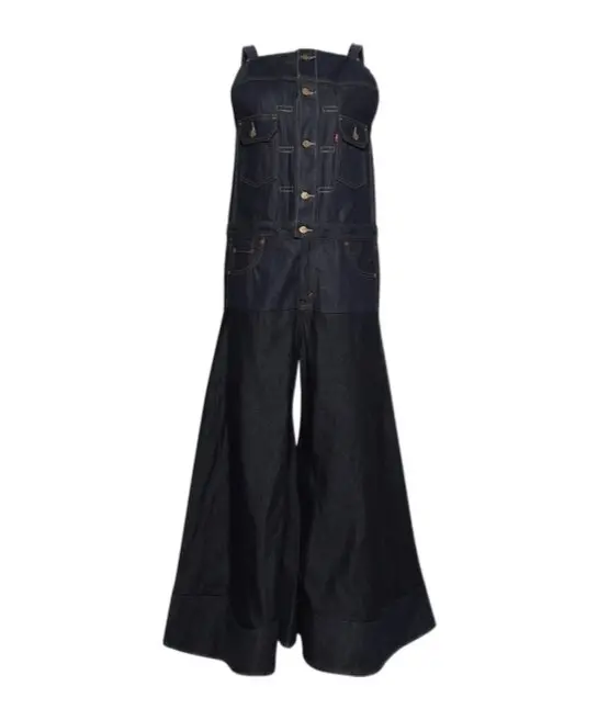 Sacai Denim Wide-leg Jumpsuit - Indigo