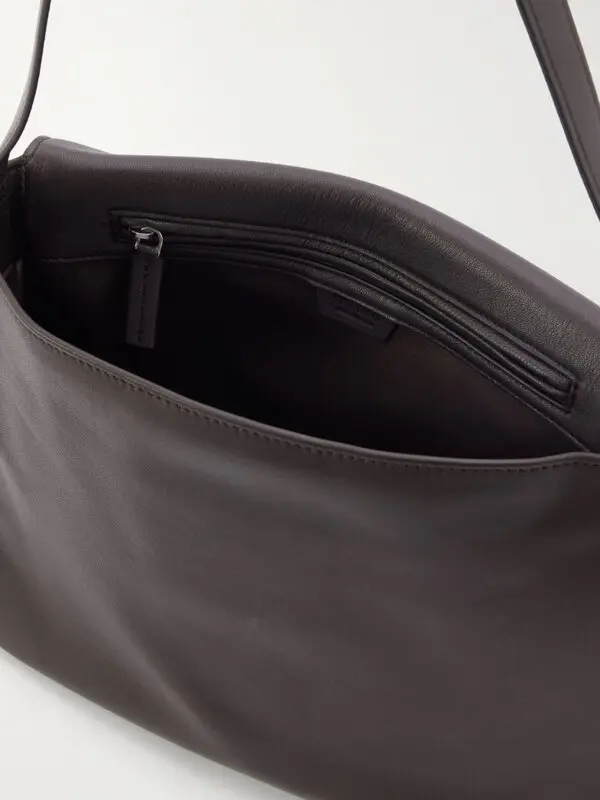 THE ROW Nuance Two Leather Shoulder Bag - Dark Brown