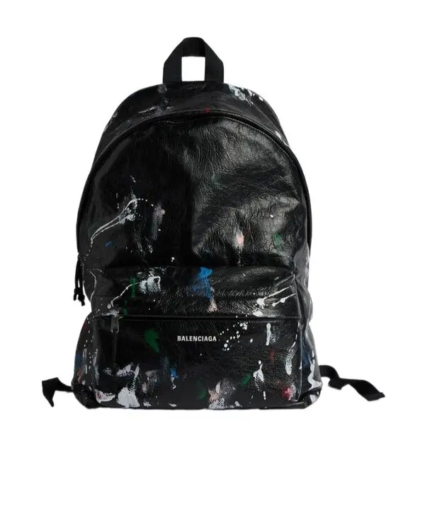 Balenciaga Explorer Paint Splatter Backpack - Black