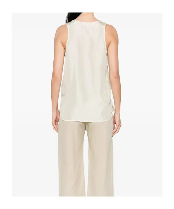 Barena Venezia Round Neck Sleeveless Vest With Chest Pocket - Pearl
