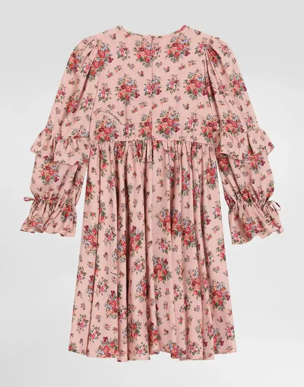 Dolce & Gabbana Ruffled-detail Floral-pattern Dress