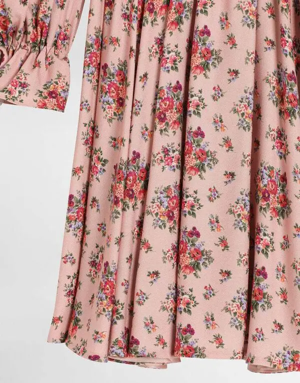 Dolce & Gabbana Ruffled-detail Floral-pattern Dress