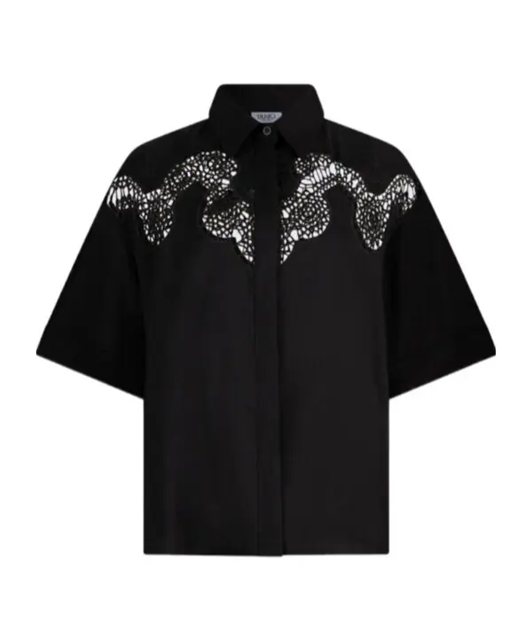 Liu Jo Embroidered Openwork Shirt - Black