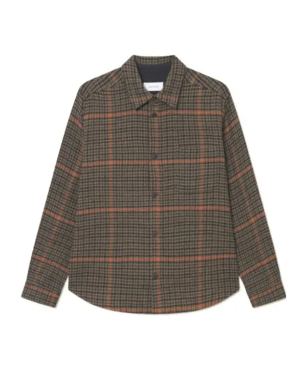 LES DEUX Kody Houndstooth Overshirt - Black
