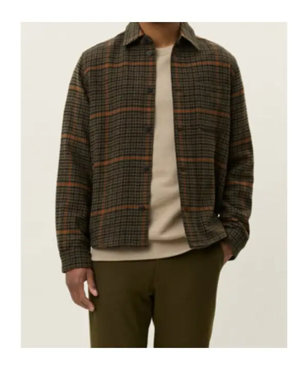 LES DEUX Kody Houndstooth Overshirt - Black