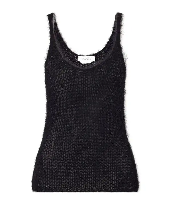 Gabriela Hearst Sleeveless Open-knit Silk And Cashmere-blend Top - Black