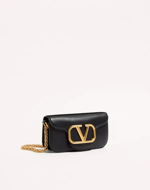 Valentino Garavani Locò Small Shoulder Bag In Calfskin - Black
