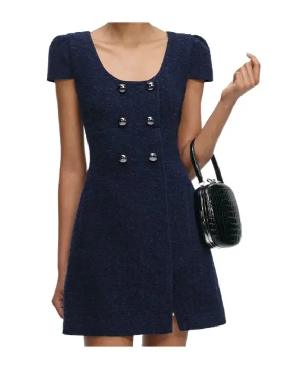 SELF-PORTRAIT Textured Boucle Mini Dress